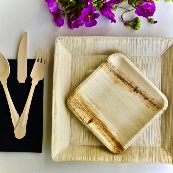 Eco Elegant Table Ware | Dining | Disposable Palm Leaf Plates 25 Pic ...